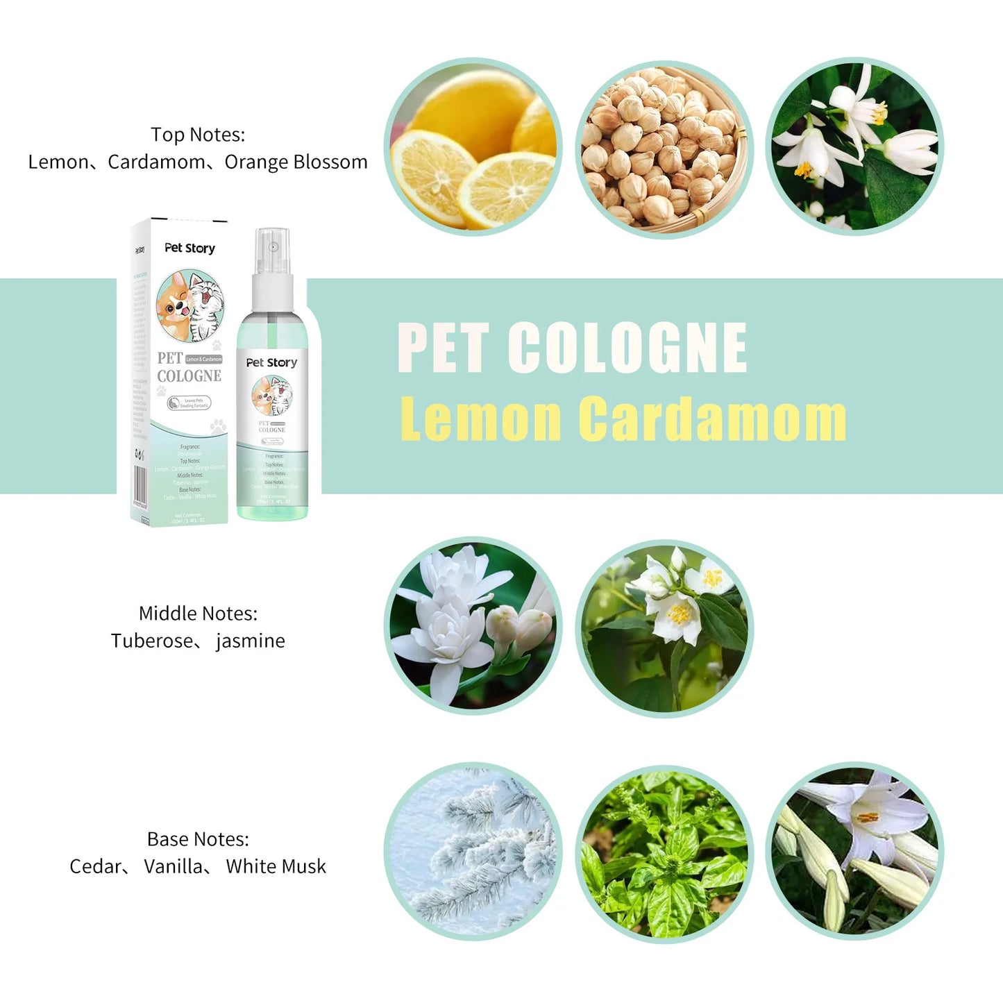 100ml Cruelty-Free Pet Perfume Odor Eliminator Cologne Spray Scented P ...